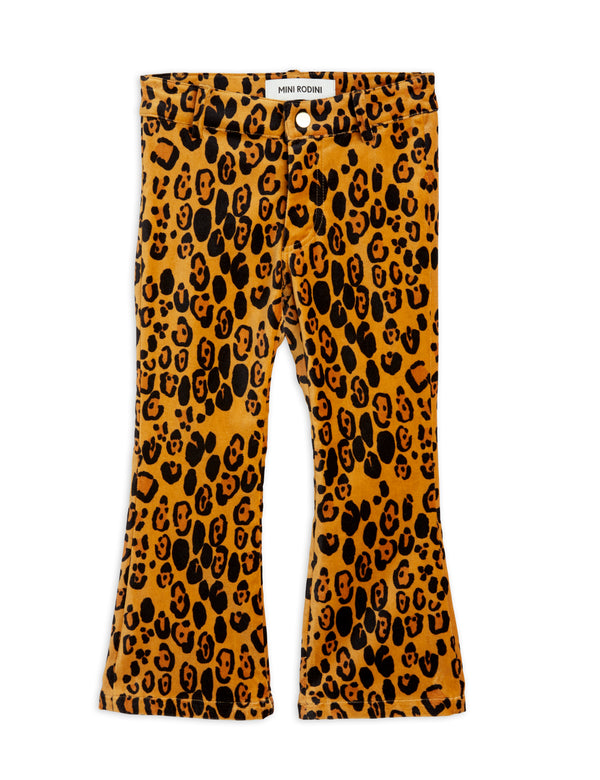 Leopard aop Velvet Flared Trousers - Brown - Clovis By Meiken