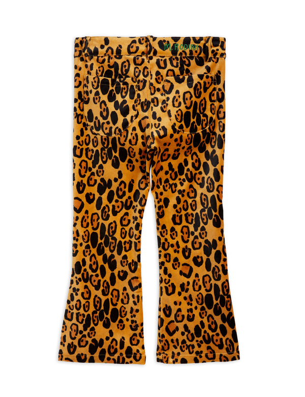 Leopard aop Velvet Flared Trousers - Brown - Clovis By Meiken
