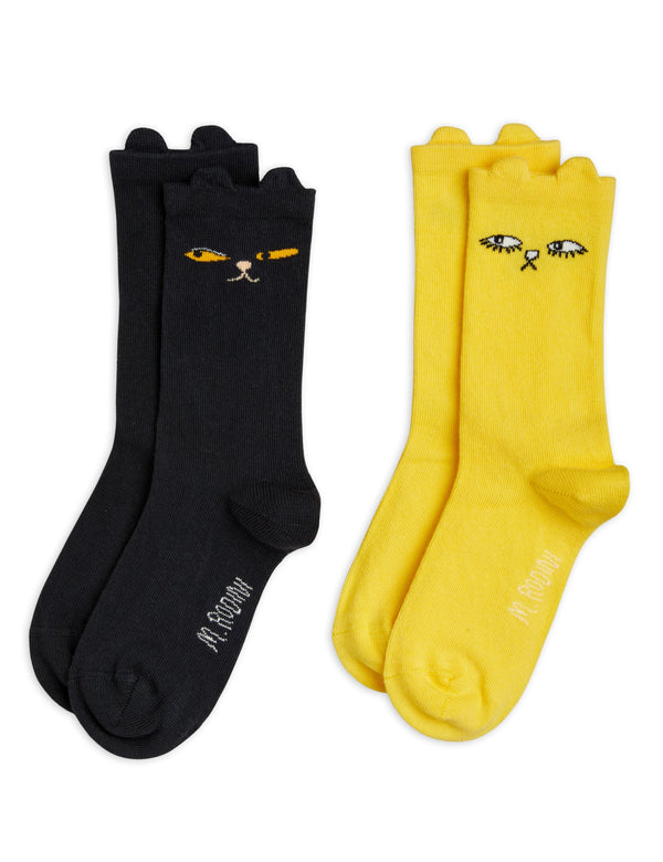 Cats Ear Socks - 2-Pack - Multi - Clovis By Meiken